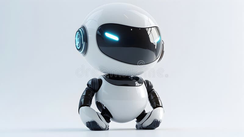 Cute AI Robot stock illustration. Illustration of futuristic - 369464954