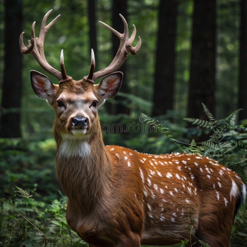 Cute wild forest Deer stock illustration. Illustration of hunt - 325457187