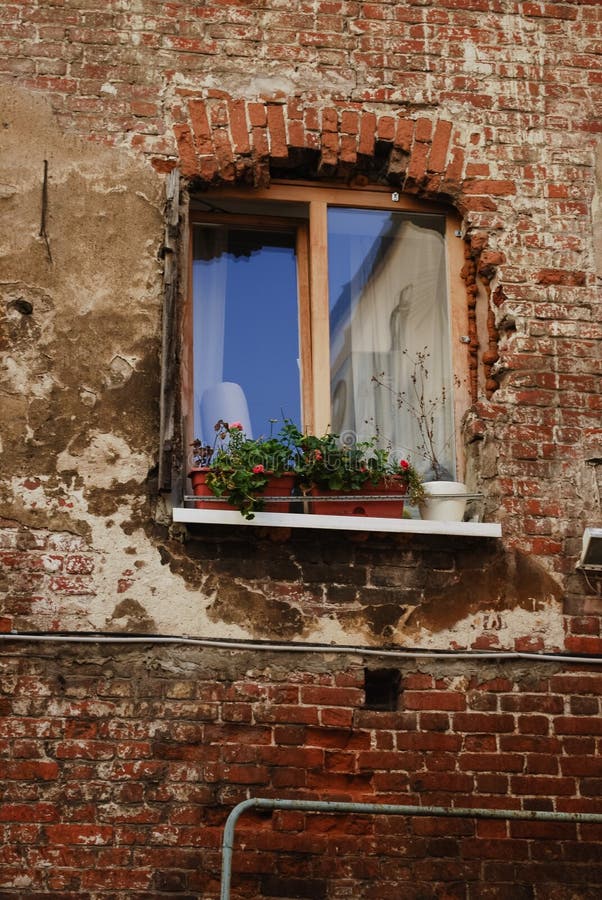 Cute Window with Flowers in Center Stock Image - Image of oðºoð½ð½ð¸ðº ...