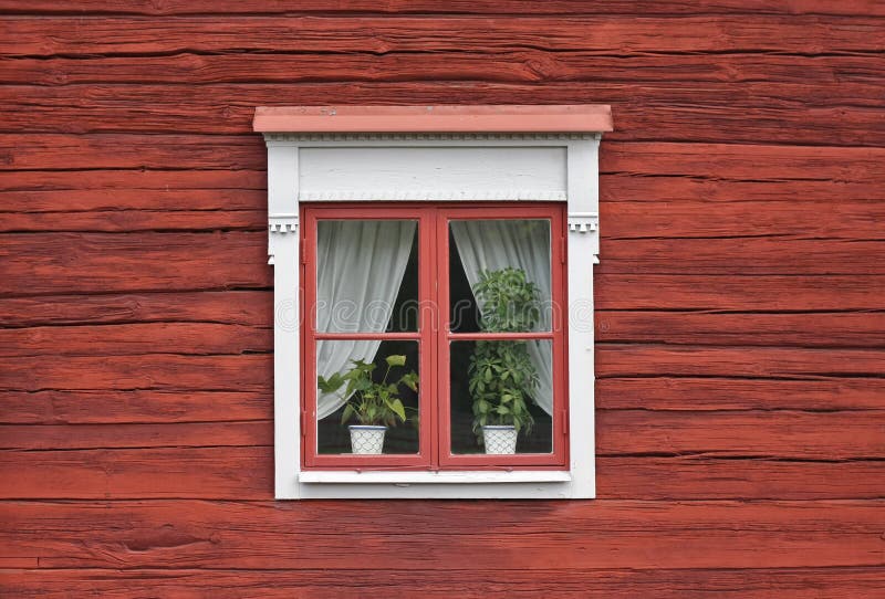 Cute Window on Red Wall stock image. Image of wall, frame - 22243993