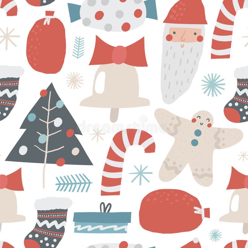 Cute Winter Christmas New Year Seamless Pattern Stock Illustration ... Cute Winter Christmas New Year Seamless Pattern Stock Illustration ...