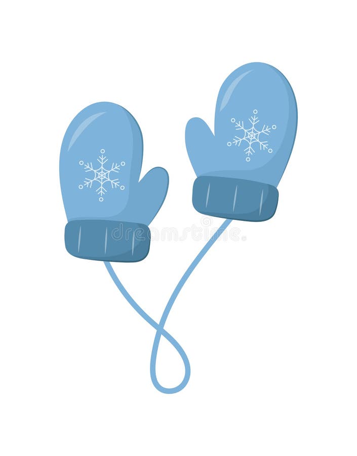 Cute Winter Mittens in Flat Cartoon Style Stock Vector - Illustration ...