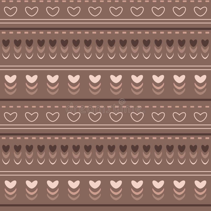 Cute Winter Seamless Vector Pattern with Horizontal Rows of Hearts and ...