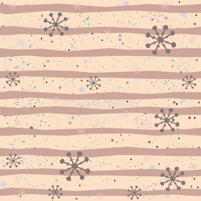 Cute Winter Seamless Pattern with Snowflakes Stock Illustration ...