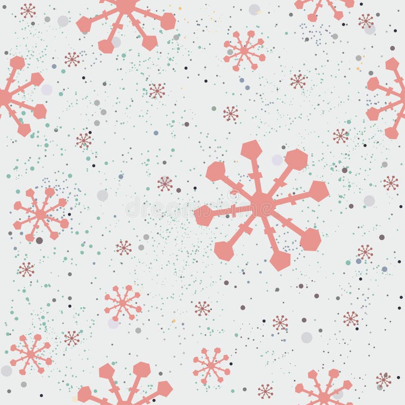 Cute Winter Seamless Pattern with Snowflakes Stock Illustration ...