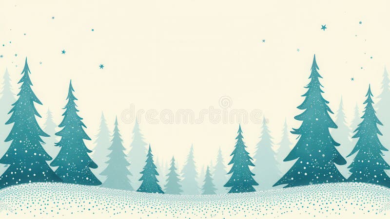 Cute Winter Trees Banner with Copy Space Stock Illustration ...