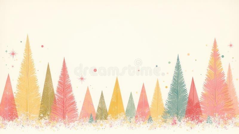 Cute Winter Trees Banner with Copy Space Stock Illustration ...