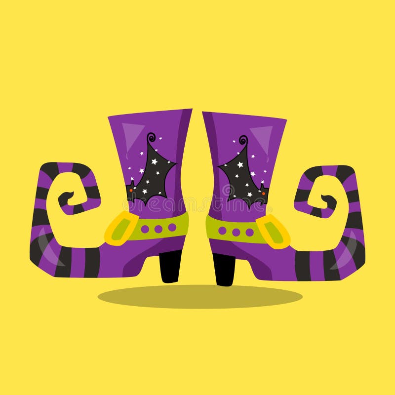 Cute witch boots 12 stock vector. Illustration of vector - 198985565