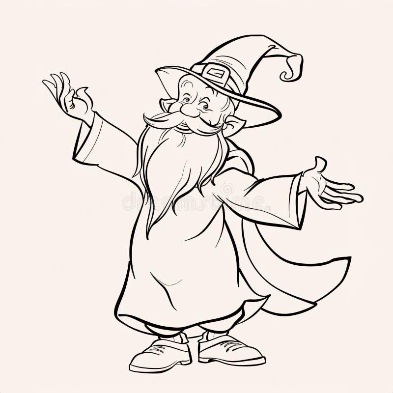Cute Wizard - a Cartoon of a Wizard Stock Illustration - Illustration ...