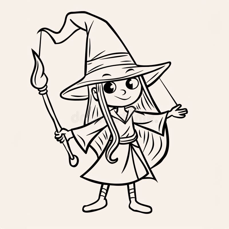 Cute Wizard - a Cartoon of a Person Stock Illustration - Illustration ...