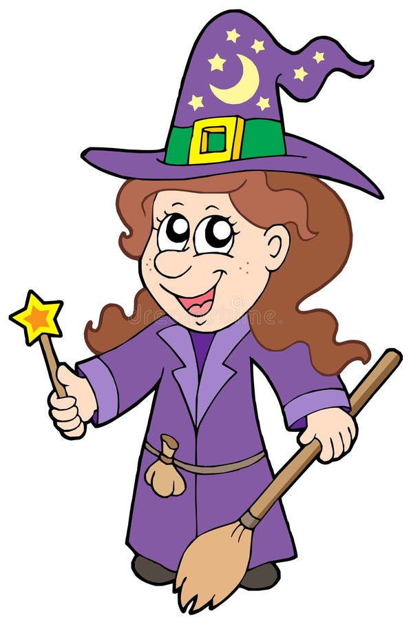 Cute wizard girl stock vector. Illustration of costume - 8379209