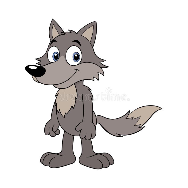A cute wolf cartoon design stock photo. Illustration of balloonpicture ...
