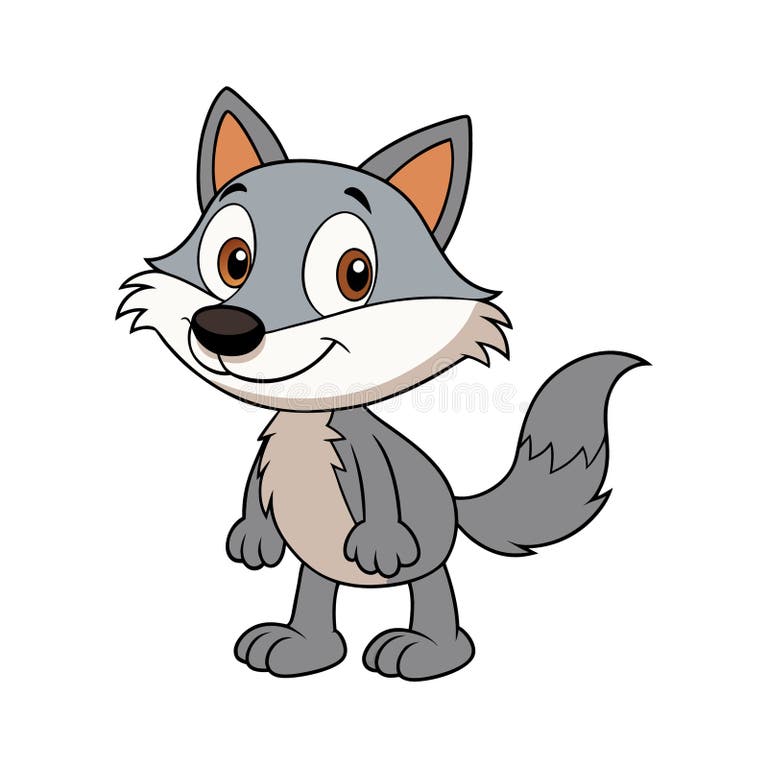 A cute wolf cartoon design stock image. Illustration of balloonpicture ...