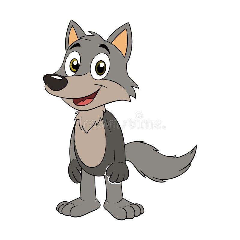 A cute wolf cartoon design stock illustration. Illustration of ...