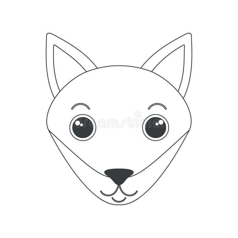 Cute Wolf Face, Wild Animals Head of Simple Geometric Shape Stock ...