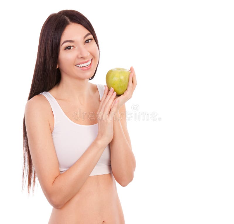 Healthy Teeth And Apple Stock Image Image Of Cosmetology 10057563