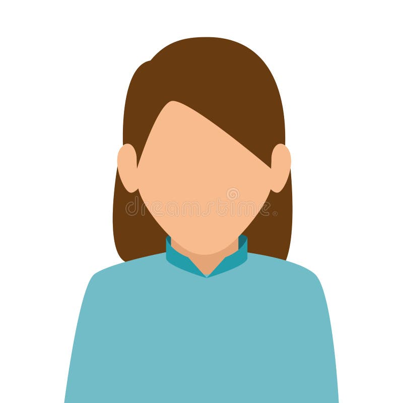 Cute woman character icon stock illustration. Illustration of isolated ...