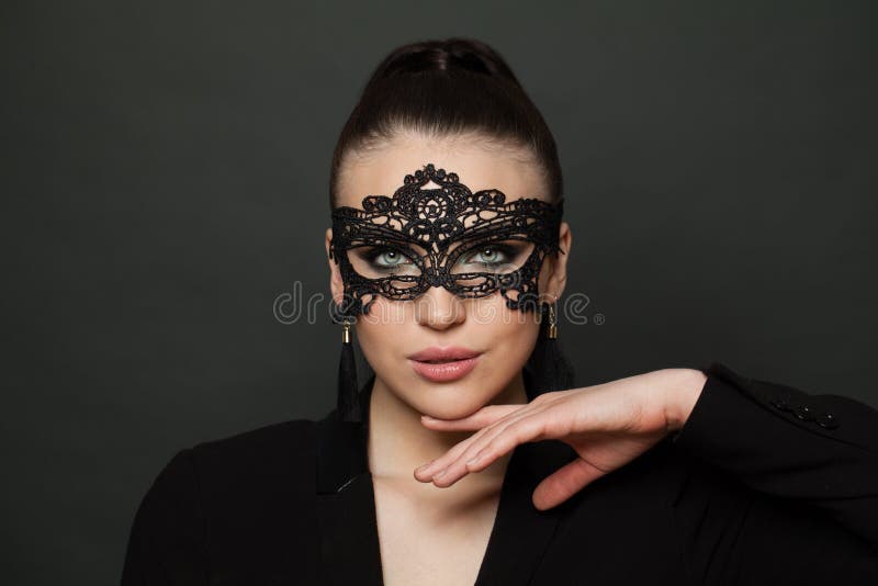Cute Woman in Masquerade Mask Portrait Stock Photo - Image of beauty ...