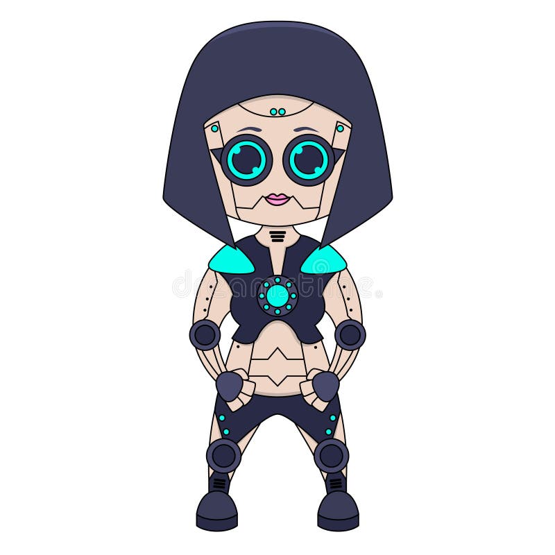 Cute woman robot stock vector. Illustration of fantasy - 105137079