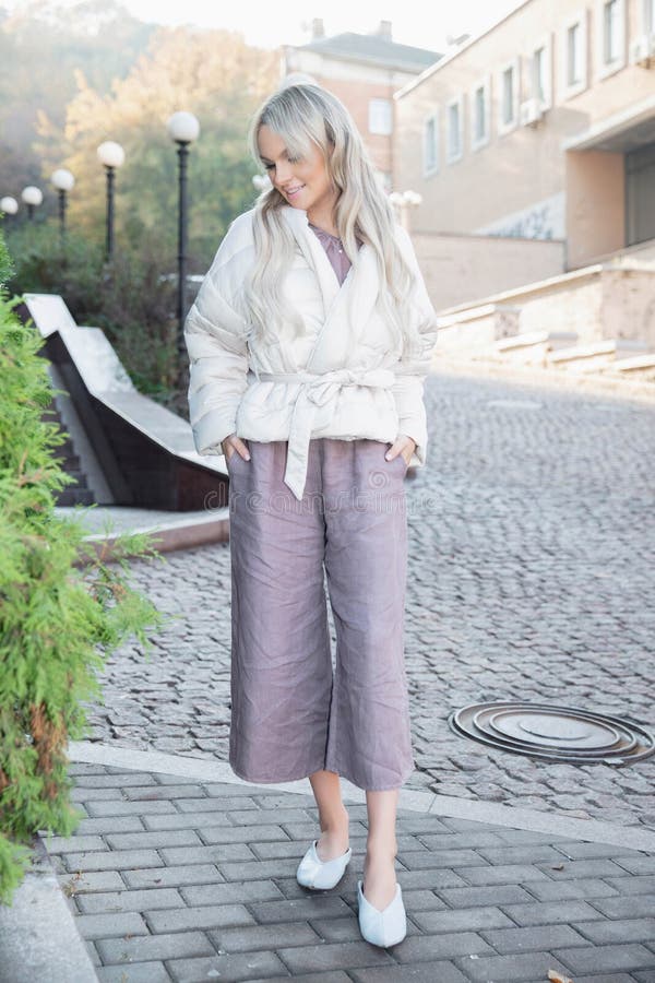 Cute Woman Walking on the Outdoors Stock Image - Image of attractive ...