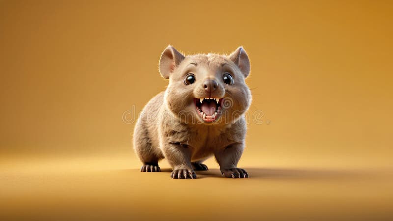 Cute Wombat with Big Smile. Stock Illustration - Illustration of studio ...