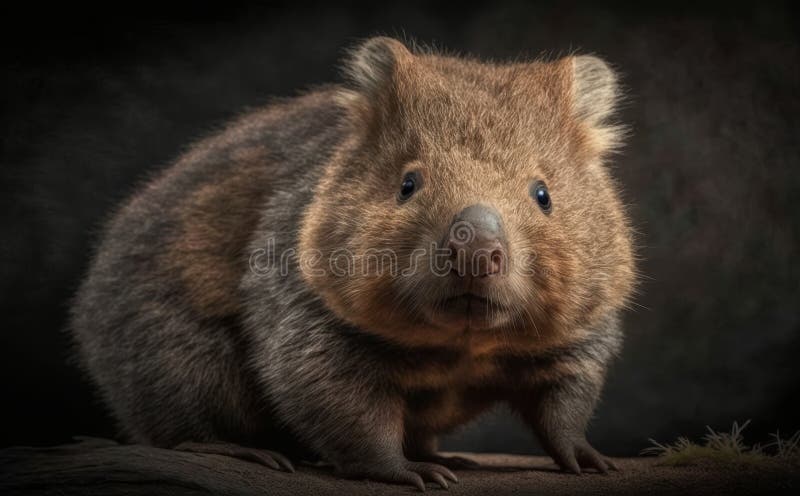Cute Wombat Portrait. Created by Generative Artificial Intelligence ...