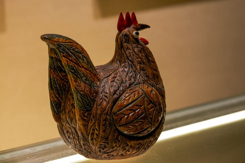 A Cute Wood Carving of a Fat Rooster Stock Photo - Image of sculpture ...