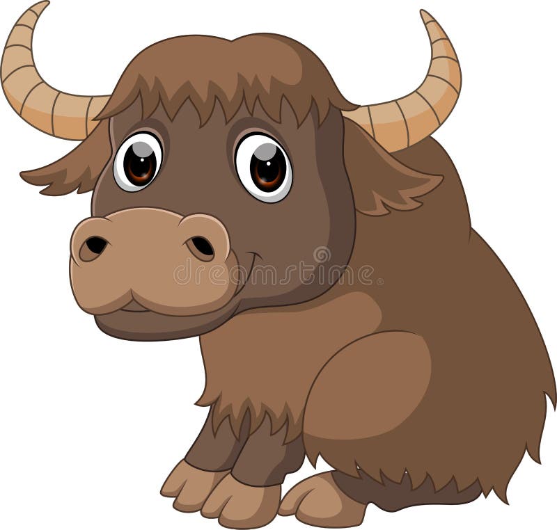 Cute yak cartoon stock vector. Illustration of drawing - 83571812