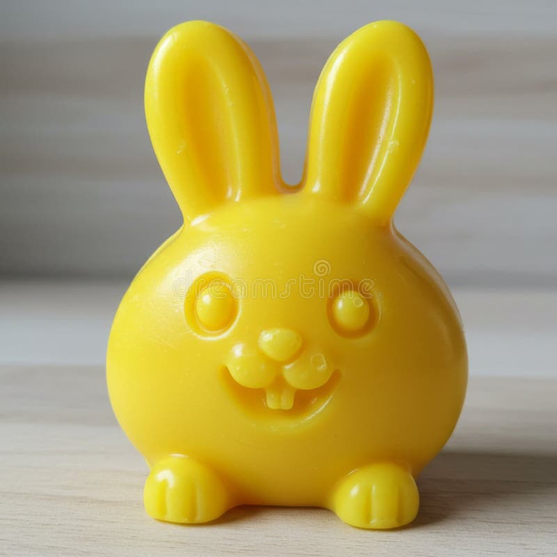 Cute Yellow Cartoon Rabbit Figurine Stock Illustration - Illustration ...