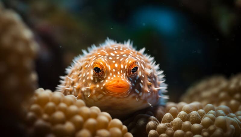 Cute Yellow Clown Fish in Close Up, Looking at Camera Generated by AI ...