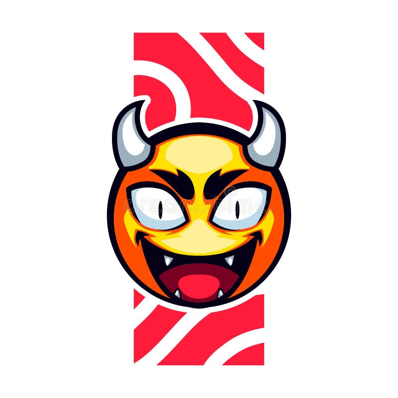 Cute Yellow Devil Ball Laughing Vector Mascot Stock Vector ...