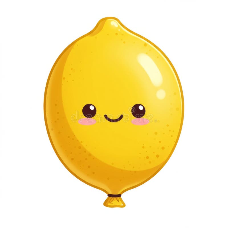 Cute Yellow Lemon Balloon Illustration Stock Illustration ...
