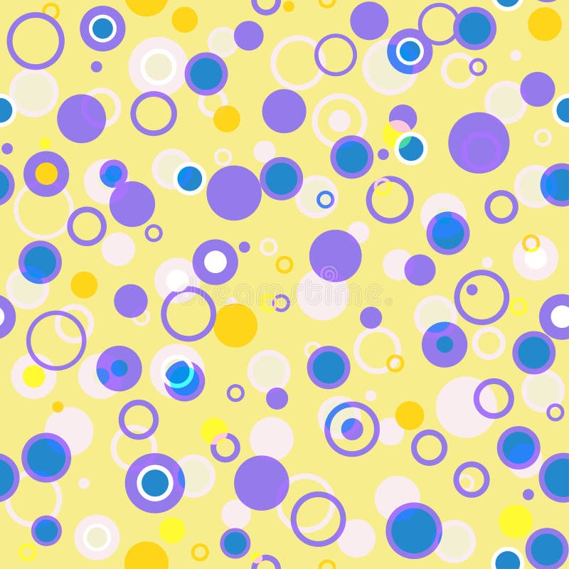 Cute Yellow Lilac Pattern with Circles Stock Vector - Illustration of ...