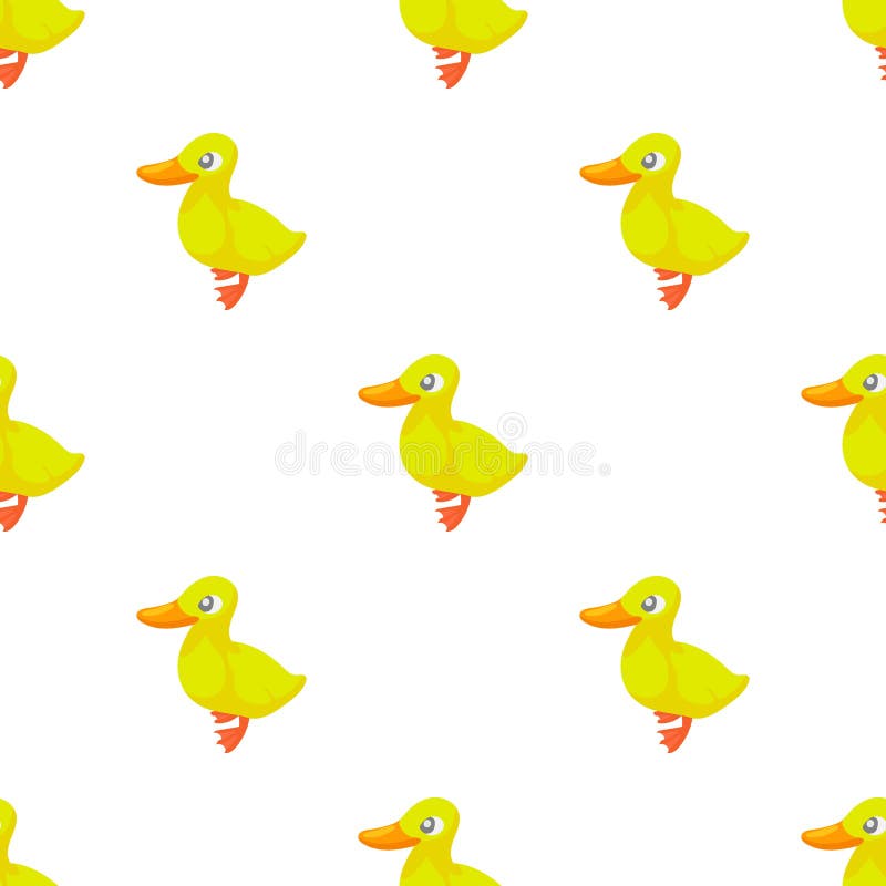 Cute Yellow Little Duck Pattern Seamless Vector Stock Vector ...