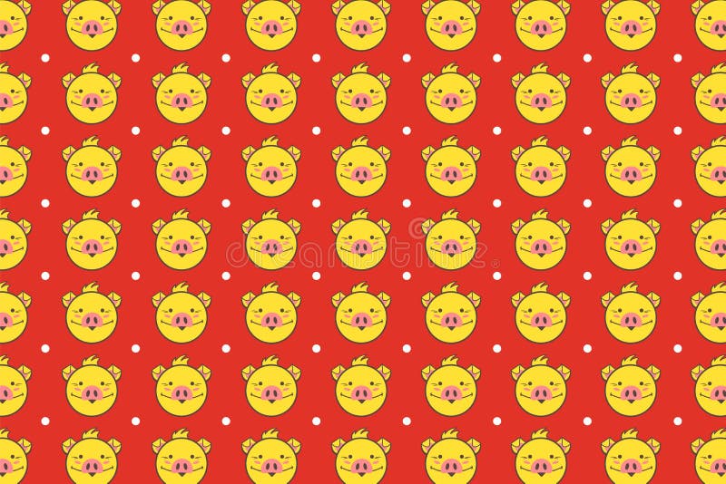Cute Yellow Piggy Background Stock Vector - Illustration of design ...