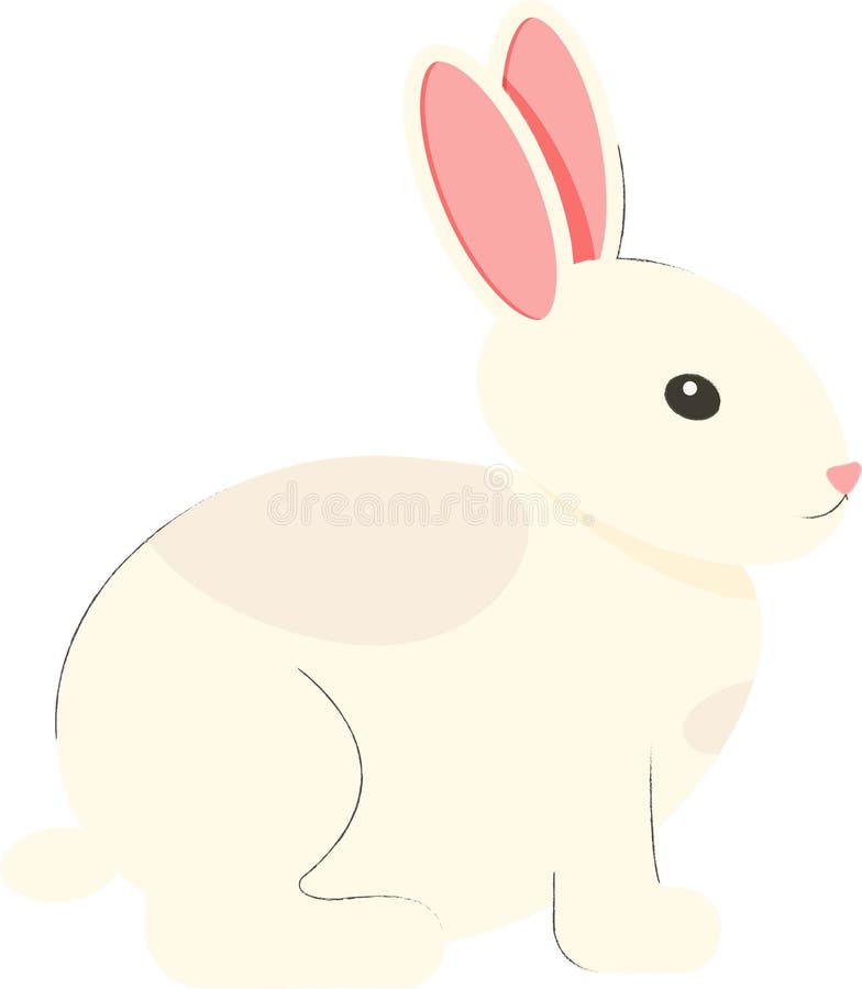 Cute yellow rabbit sitting stock vector. Illustration of simple - 242223454