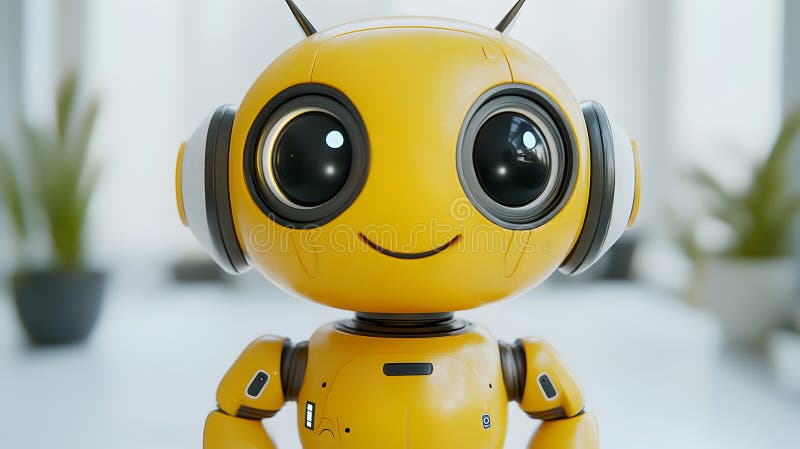 Cute AI Robot stock illustration. Illustration of computer - 369465031