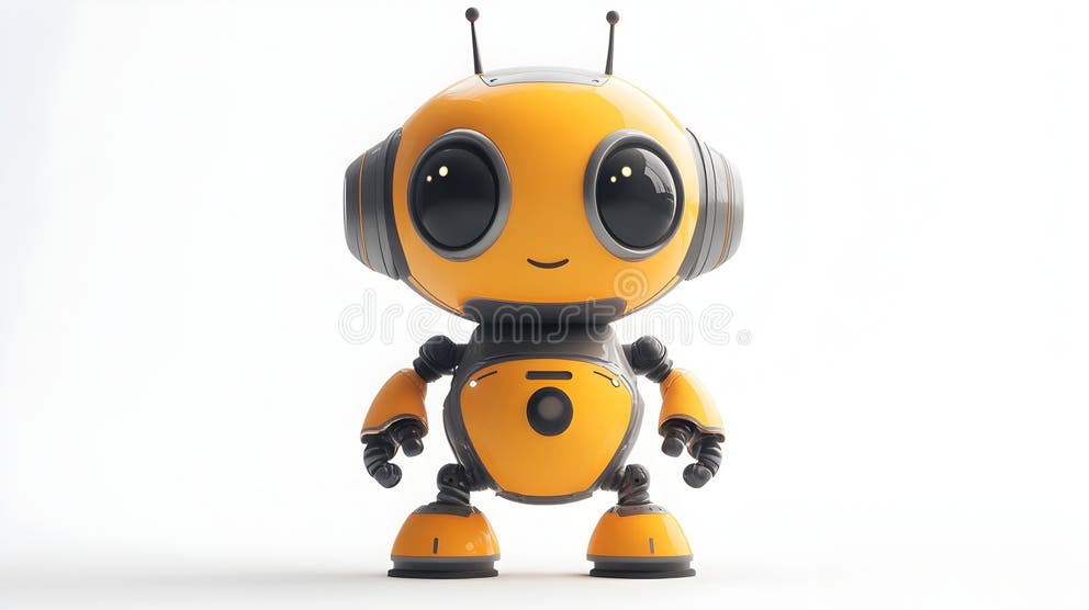 Cute AI Robot stock photo. Image of graphic, icon, bright - 369464114