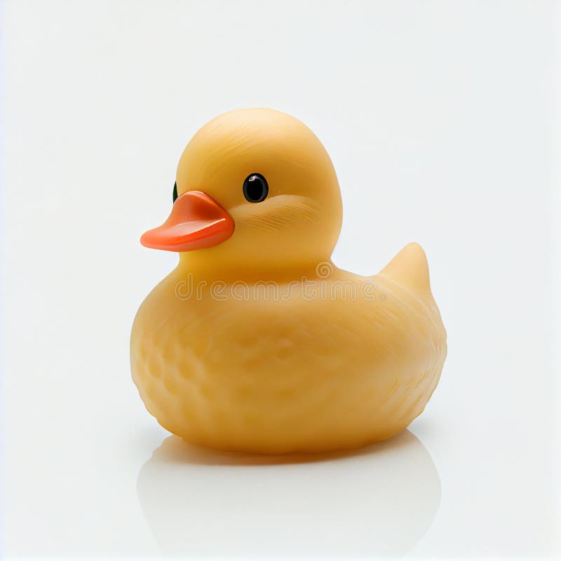 Cute Yellow Rubber Duck Isolated On White Background Splash Stock Image