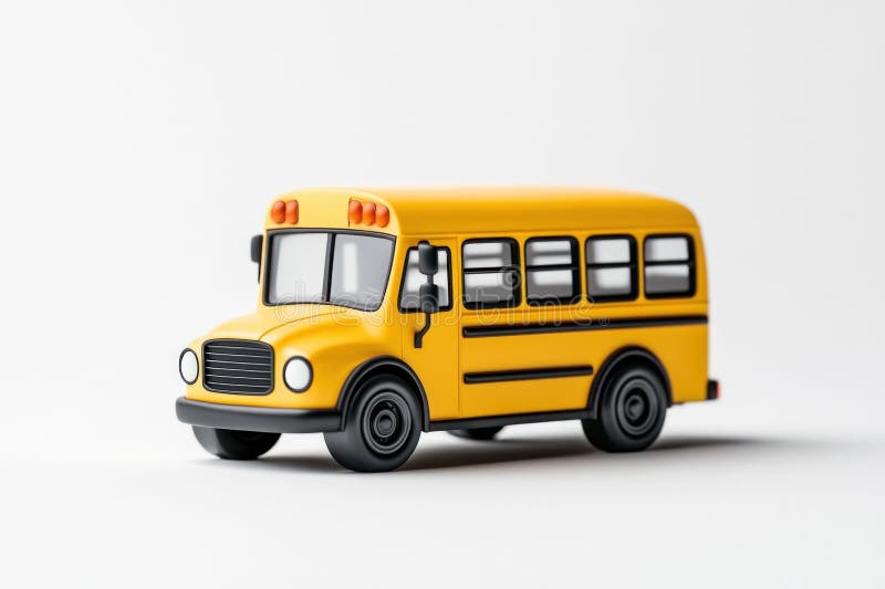 Cute Yellow School Bus on a White Background Stock Illustration ...