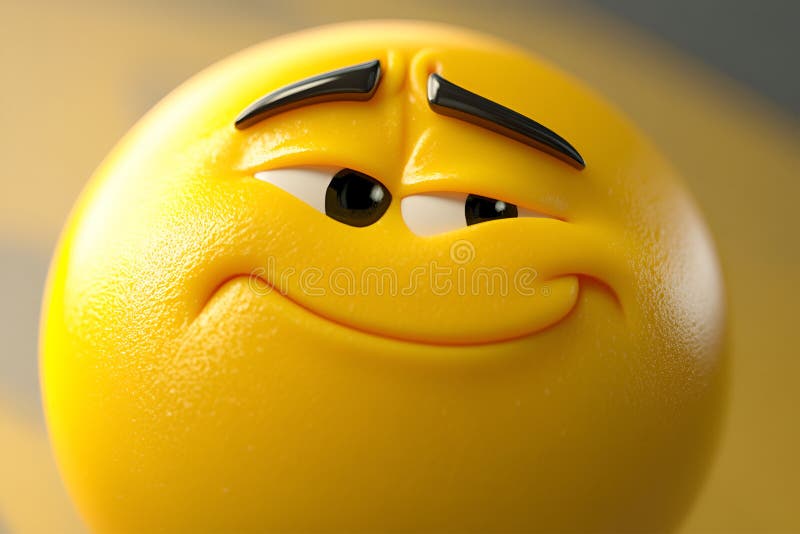 Cute Yellow Smiley Face Close-up. Stock Illustration - Illustration of ...