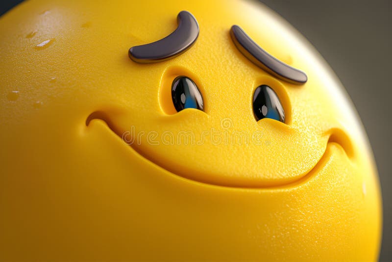 Cute Yellow Smiley Face Close-up. Stock Illustration - Illustration of ...