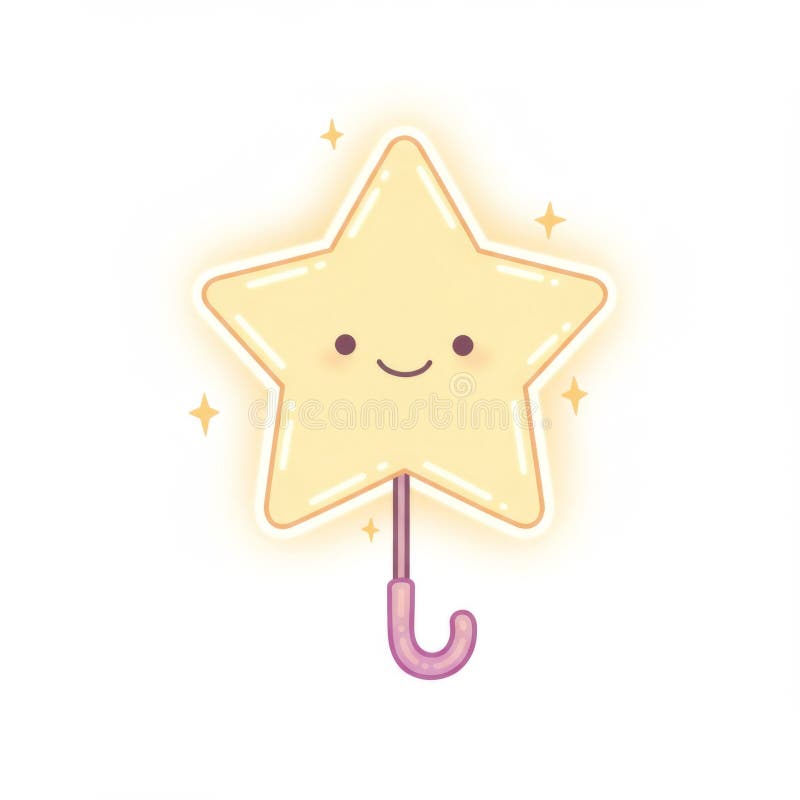 Cute Yellow Smiling Star Umbrella Pixel Art Stock Illustratie ...