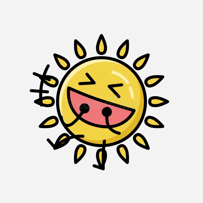 Cute Yellow Emoticon Mascot Vector Character in Flat Design Style Stock ...