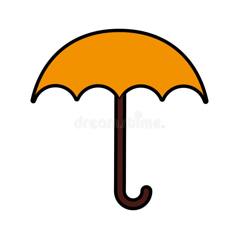 Cute Yellow Umbrella Cartoon Stock Vector - Illustration of handle ...