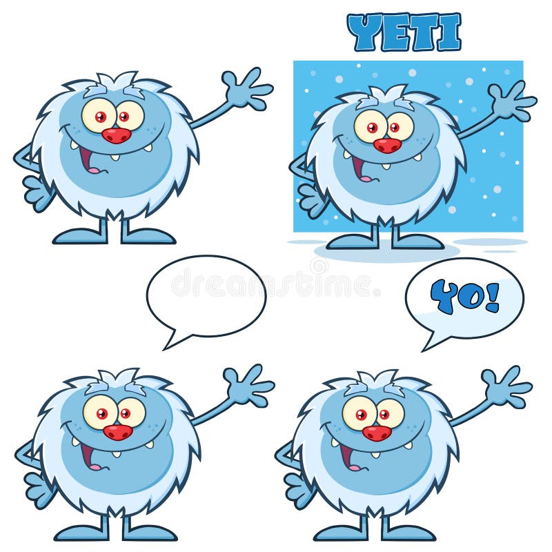 Cute Yeti Cartoon Mascot Character Set 1. Vector Collection Stock ...