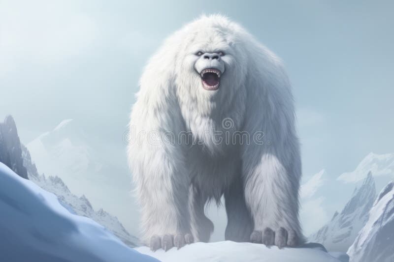 Cute Yeti Snowy Mountain. Generate Ai Stock Illustration - Illustration ...