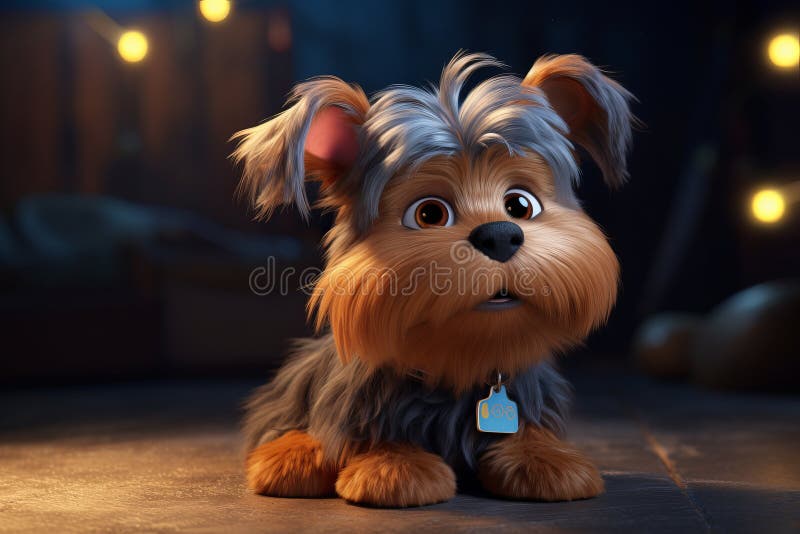 Cute Yorkie from Generative Ai Stock Illustration - Illustration of ...