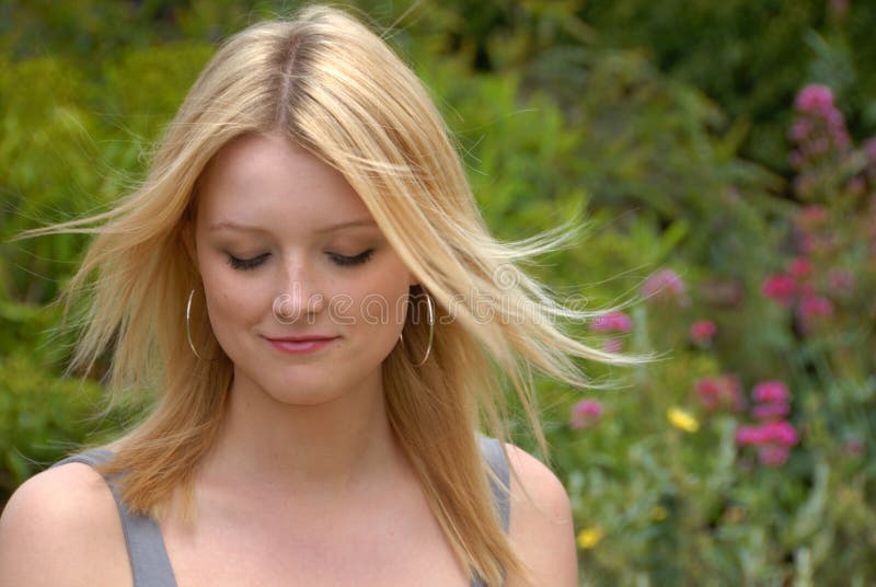 Cute young blond lady stock photo. Image of elegance, female - 6189656