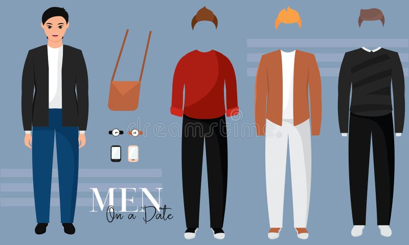 Cute Young Boy Character Asset with Different Clothes Accesories Vector ...